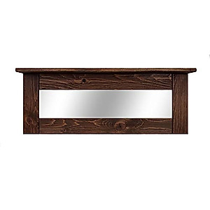 Oxford Farmhouse Wall Hook Coat Rack with Mirror & Shelf, Towel Hook, Purse Hook, Rustic Hook, Key Hooks - 20 Colors, Special Walnut