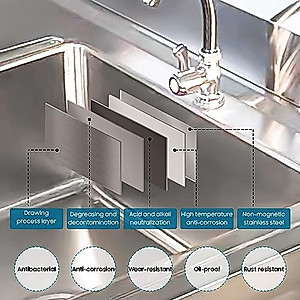 DuyviSteil 304 Stainless Steel Utility Sink, Commercial Kitchen Sink with Drainboard Free Standing Single Bowl for Outdoor, Garage, Laundry Room