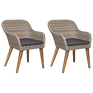 Camerina 3 Piece Patio Dining Set Outdoor Patio Dining Set Outdoor Patio Furniture Patio Set Patio Table and Chairs Set Brown 3067731