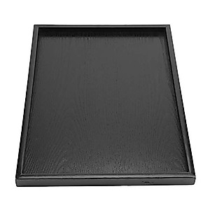 Black Tray, Food Tea Tray, Rectangle Solid Wood Tea Coffee Snack Food Meals Serving Tray Plate for Breakfast Dinner Ottoman Coffee Table Parties Home Bathroom Appetizer Drinks(3 #)