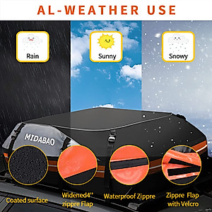 MIDABAO 21 Cubic Waterproof Duty Car Roof Top Carrier-Car Cargo Roof Bag Car Roof Top Carrier ，Includes Anti-Slip Mat