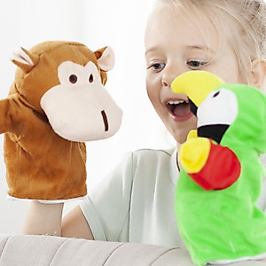 Excellerations Plush Imaginative Play Animal Hand Puppets, Set of 12, Educational Toy, Preschool Classroom, Home School