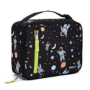 PackIt Freezable Classic Lunch Box, Spaceman, Built with EcoFreeze Technology, Collapsible, Reusable, Zip Closure With Zip Front Pocket and Buckle Handle, Perfect for Healthy Lunches
