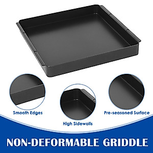 SafBbcue Woodfire Outdoor Griddle Pan for Ninja Woodfire OO100 Series Pizza Oven Accessories, Ninja Woodfire 8-in-1 Outdoor Oven Accessories Ninja Pizza Oven XSKOCTPN Non-Stick Griddle Plate 12" x 12"