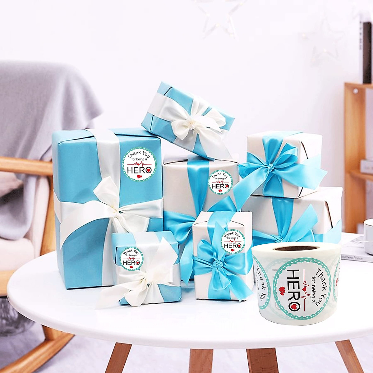 wootile Healthcare Workers Thank You Stickers Heroes Thank You Labels 2 Inch-500 Pcs for Being A Hero Doctor/Nurse Workers Appreciation Themed Gratitude Sticker Doctors Cards, Envelopes and Gift Bags