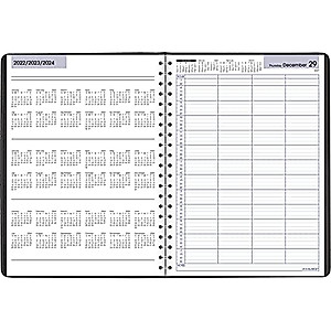 AT-A-GLANCE 2023 Daily Four Person Appointment Book, DayMinder, Quarter-Hourly Appointment Book, 8" x 11", Large, Black (G56000)