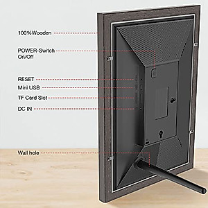 Digital Picture Frame FRAMEO 10.1 Inch 1280x800 IPS LCD Touch Screen WiFi Digital Photo Frame with Auto-Rotate 32GB Storage Share Photos and Vedios Instantly via Frameo (10.1 inch Wood Effect)