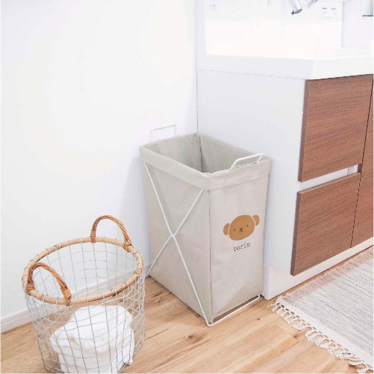 Okato Miffy Boris Folding Laundry Basket, Vertical, 10.6 gal (42 L), Face Only, Boris, Width 9.4 x Depth 16.5 x Height 21.9 inches (24