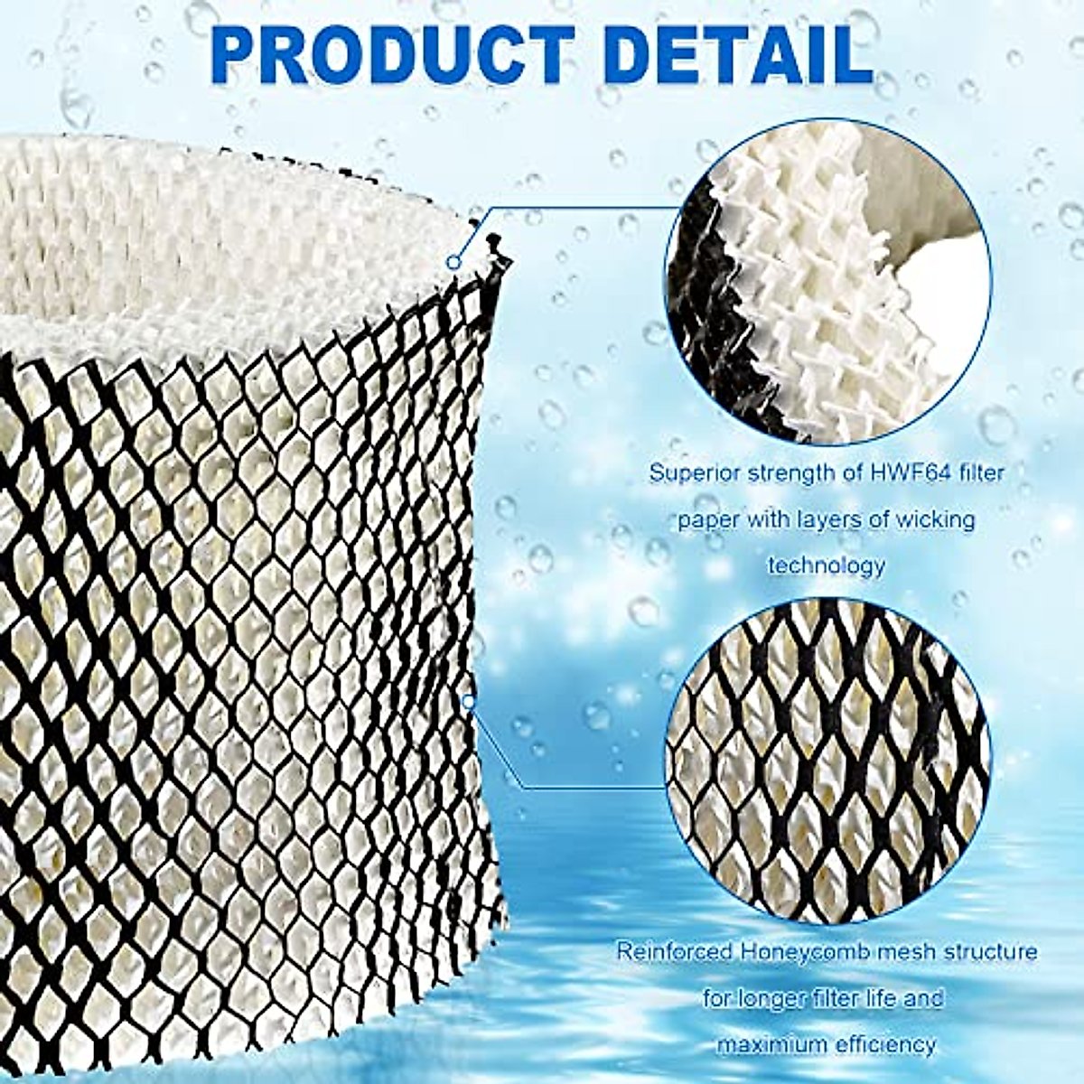 Cobectal HWF64 Humidifier Filter B Replacement for Sunbeam SCM1746, Compatible with Holmes HM1746 Bionaire Humidifiers,2 Pack