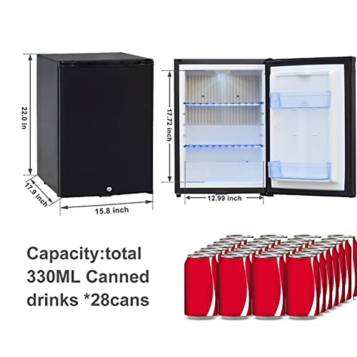 SMETA 12 Volt Refrigerator Semi Truck Refrigerator Freightliner Cascadia Drivers DC 12V|110V Compact Refrigerators RV Mini Small Fridge Upright Deep Freezers Camper Wheeler Van 36 qt 1.2 cuft Lock