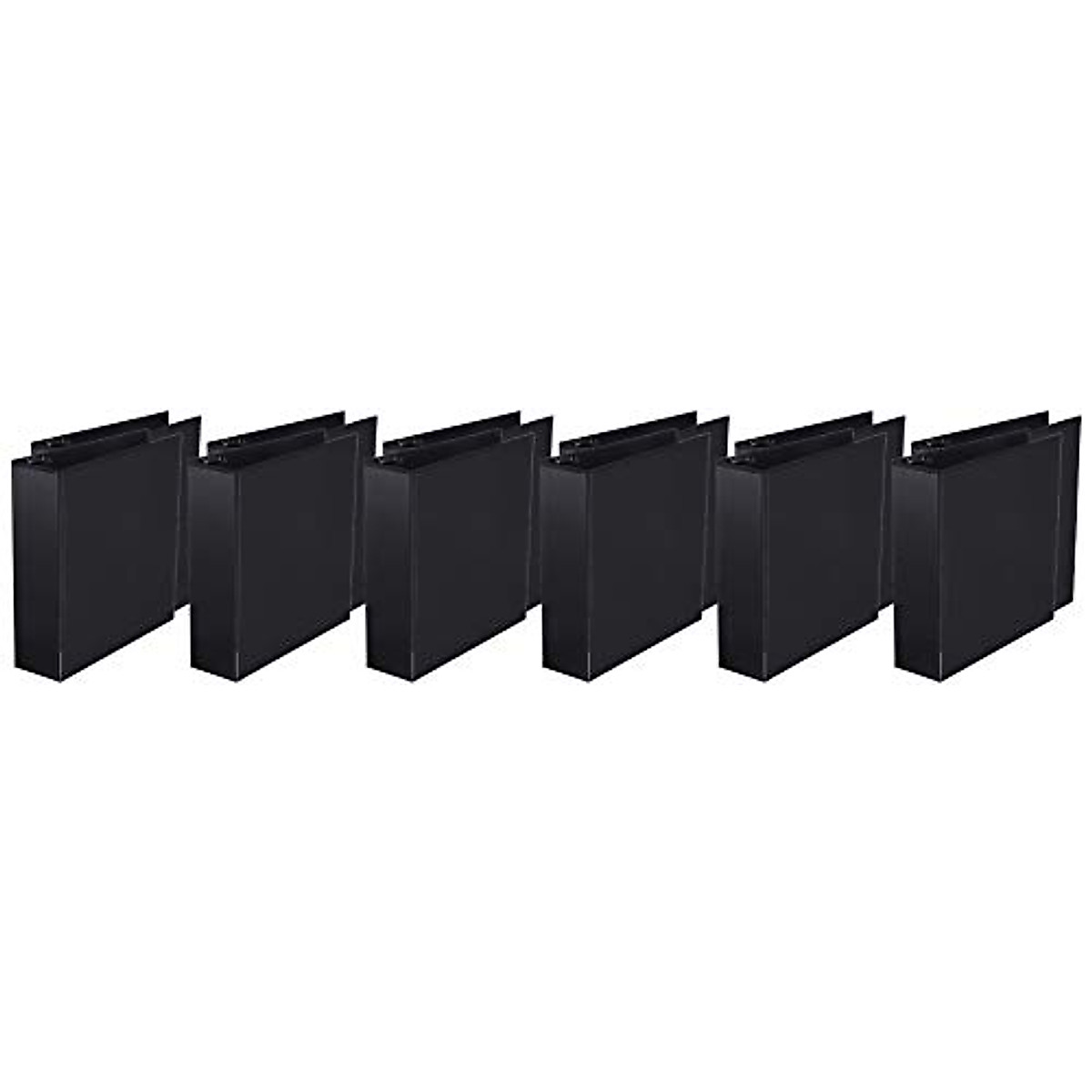 Amazon Basics 3 Inch, 3 Ring Binder, Round Ring, Customizable View Binder, Black, 12-Pack