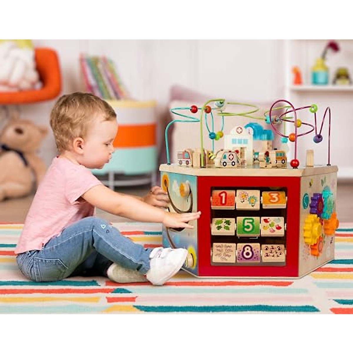 Battat – Wooden Activity Cube – City-Themed Activity Center – Educational Toys- Wooden Toys For Toddlers And Kids- 1 year +