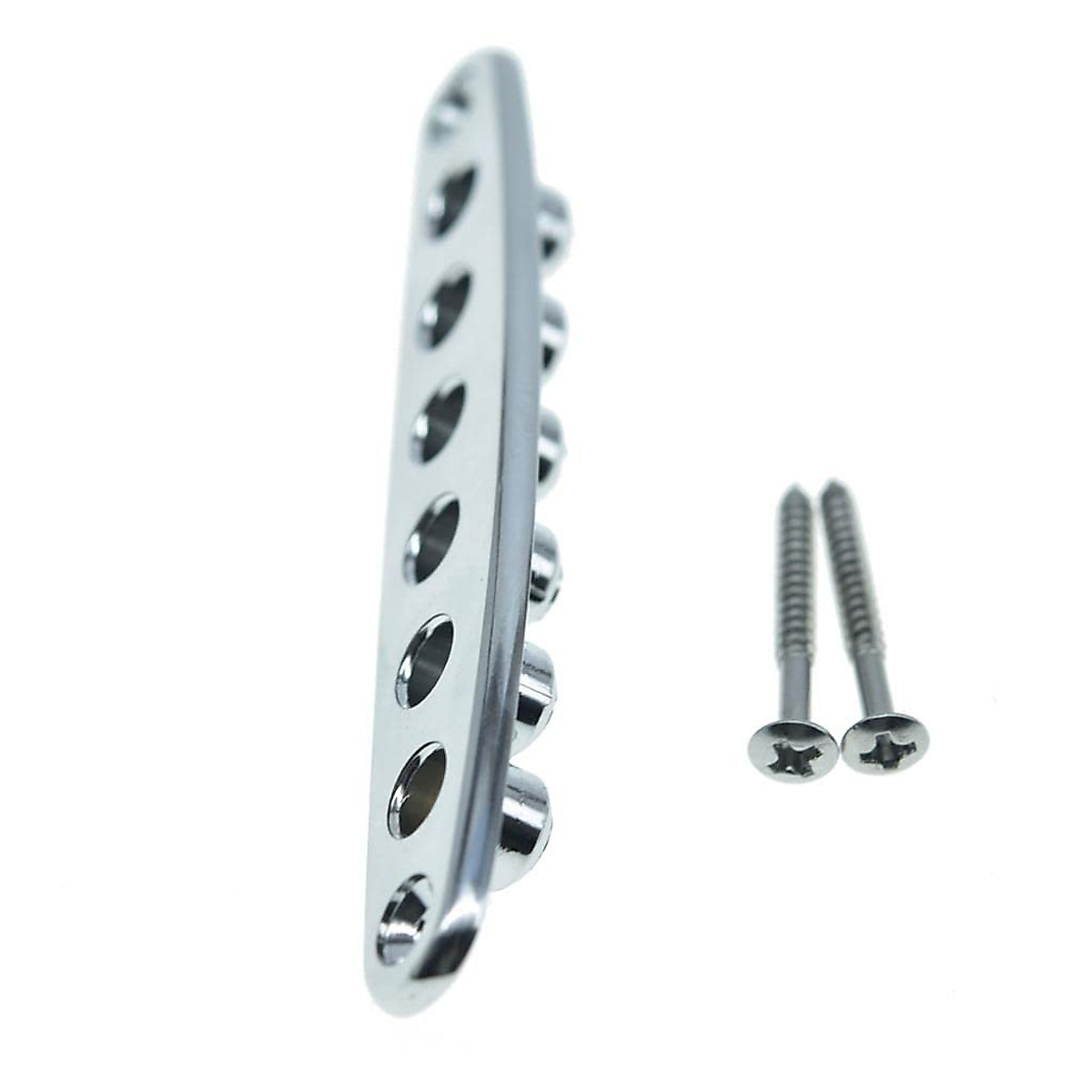 KAISH Guitar Bridge String Thru Body Ferrule Plate Guitar String Ferrules String Bushing Plate for Electric Guitar Chrome