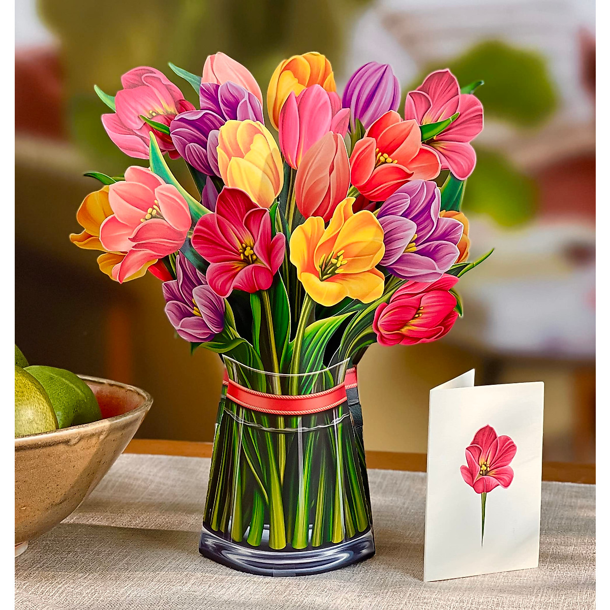 Freshcut Paper Pop Up Cards, Paper Flower Bouquet 3D Popup Greeting Cards with Note Card & Envelope, Birthday Card, Anniversary Card, Get Well Gifts for Women, 12" Everyday Appreciation 3pk