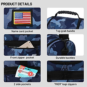 MIER Adult Lunch Box Insulated Lunch Bag Large Cooler Tote Bag for Women, Double Deck Cooler, Camouflage (Large)