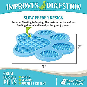 Raw Paws Lick Pad Mat for Dogs & Cats, 2-ct - Boredom Busters for Dogs in Shower, Floor & Wall - Licking Mat for Dogs - Dog Distraction Mat - Dog Slow Feeder Mat - Interactive Mat for Calming Anxiety