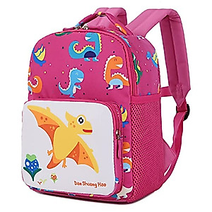NSQFKALL School Season Student Backpack Funny Cute Dinosaur Pattern Colorful Fashion Children Cartoon Bag Backpack 30l (Pink, One Size)