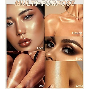 URQT Highly Pigmented Liquid Contour - Built-in Sponge Tip Sculpted Complexion Wand Contour Long Lasting Natural Buildable Highlighters Contour Contouring Bronzer (Contour+Blush+Highlighter)