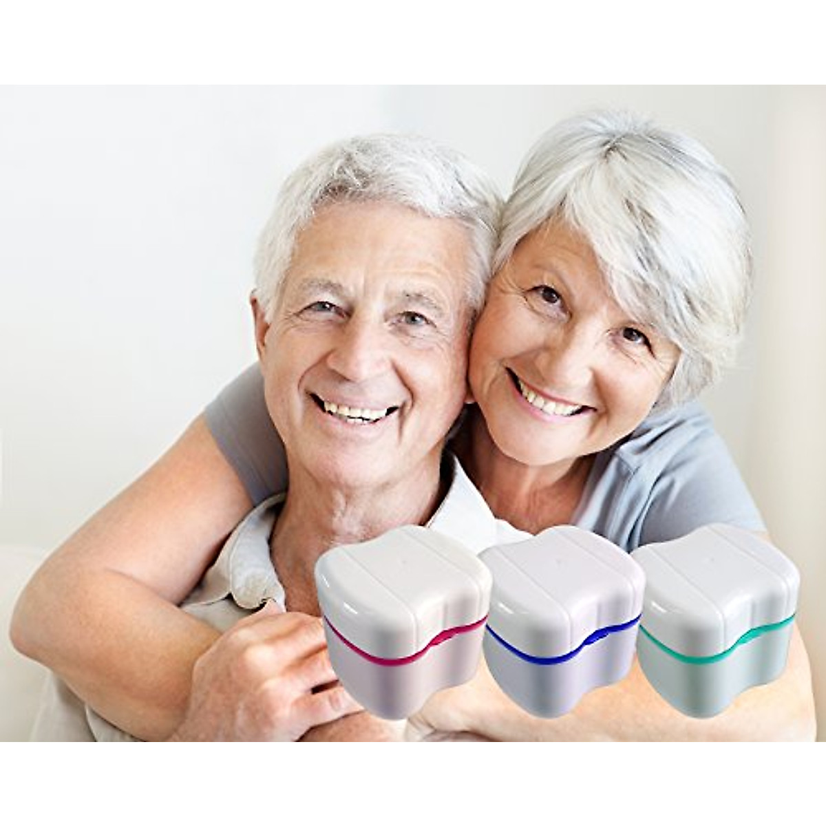 Kdgtebo Gus Craft Handy Denture Box Storage for Dental Care, Easy to Open, Store and Retrieve. (Golden Lily)