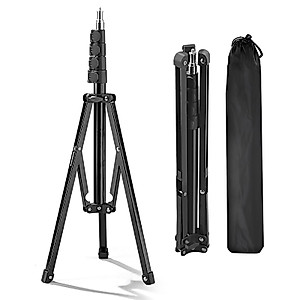 WELLMAKING Light Stand, 72 inches led Light Stand Reverse Folding Light Tripod for Photography, Portable Light Tripod, Reflector Stand Suitable for Streaming, vlog, YouTube