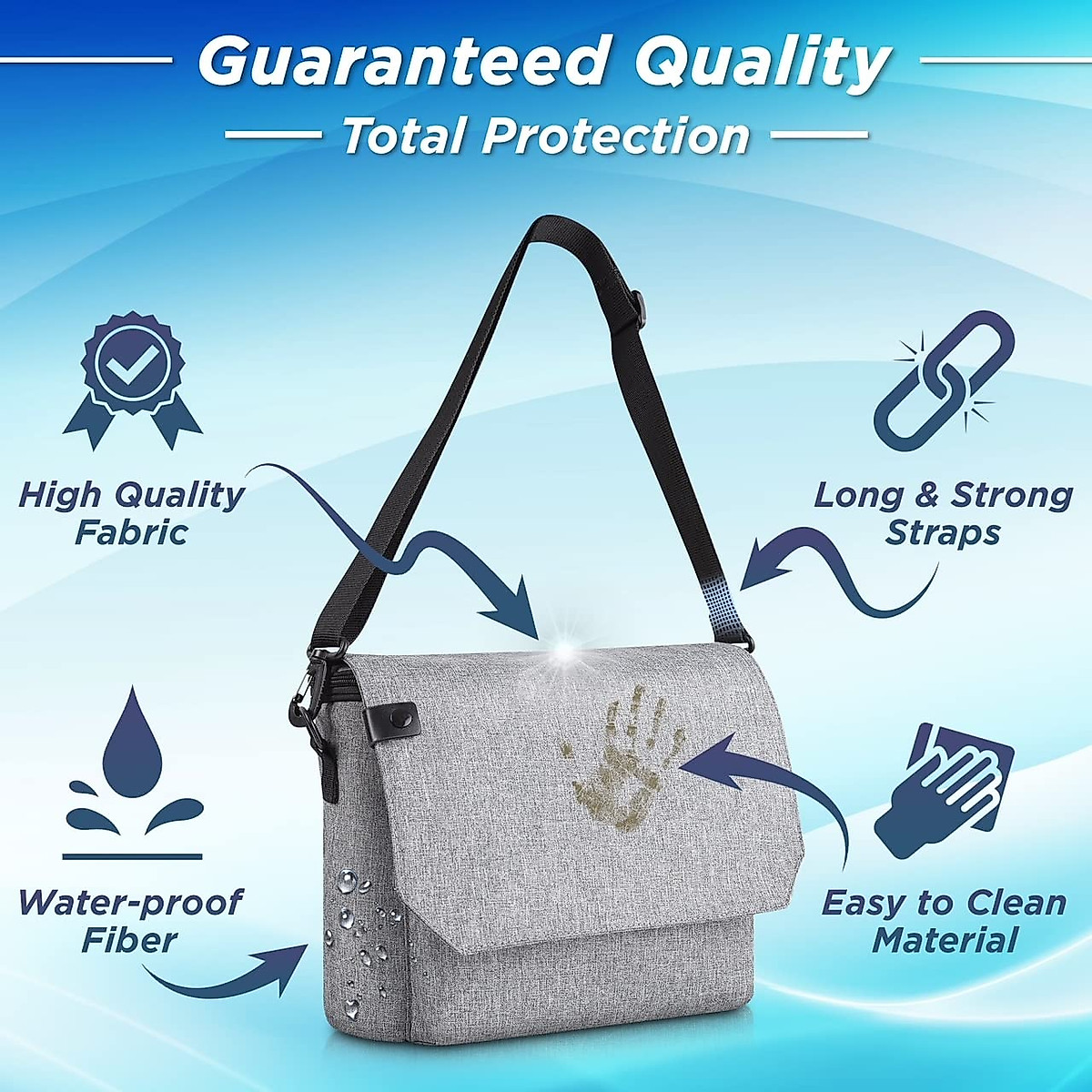 TEKIN Kids Car Seat Organizer with iPad Holder Backseat Car Organizer for long Trips for Kids Stroller Organizer Bag with Tablet Holder, Car Travel Accessories Kids Essentials Organizer Bag -Gray