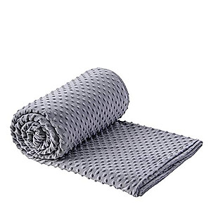 Dobeans Removable Cover for Weighted Blanket 60x80 Grey Weighted Blanket Cover Queen Size Minky Duvet Cover for Child Adult Breathable Weighted Blanket Duvet Cover for Summer and Winter