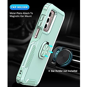 Moto G Stylus 2022 Case, UZER Three Layer Ring Style 360 Rotating Hybrid Armor Hard PC & Soft Silicone Shockproof Anti Slip Full-Body Defender Protective Case for Motorola Moto G Stylus (5G/4G) 2022