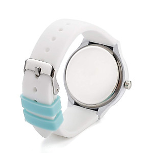 Top Plaza Womens White Silicone Analog Quartz Wrist Watches Fashion Casual Colorful Sport Rubber Jelly Watch with Classic Arabic Numerals