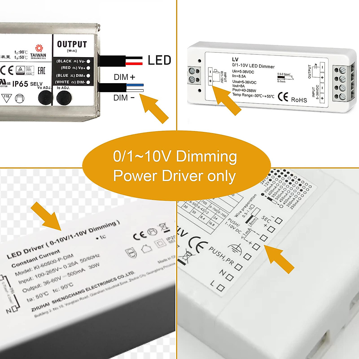 DC 0/1-10V LED Dimmer Knob Controller Rotary Mini Switch PWM Dimming for Dimmable Interior Lighting Spotlight Grow Lamp LED Driver 2pcs