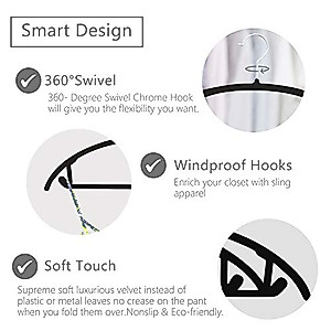 MIZGI Premium Velvet Hangers (Pack of 50) Heavyduty- Non Slip No Shoulder Bump Suit Hangers - Chrome Hooks,Space Saving Clothes Hangers,Rounded Hangers for Coat,Sweater,Jackets,Pants