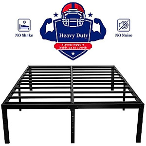 AMSEJOPS Heavy Duty Queen Bed Frame, 16 Inches Tall Metal Platform Bedframe with Storage, No Box Spring Needed, Noise-Free, Easy Assembly, 3500lbs Steel Slat Support…