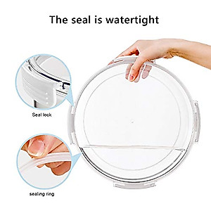 Shopwithgreen Divided Serving Tray with Lid, Removable Divided Platter Food Storage Containers with 4 Compartment for Christmas Party, Veggies, Snack, Fruit, Nuts, Candy, Cracker, Chip