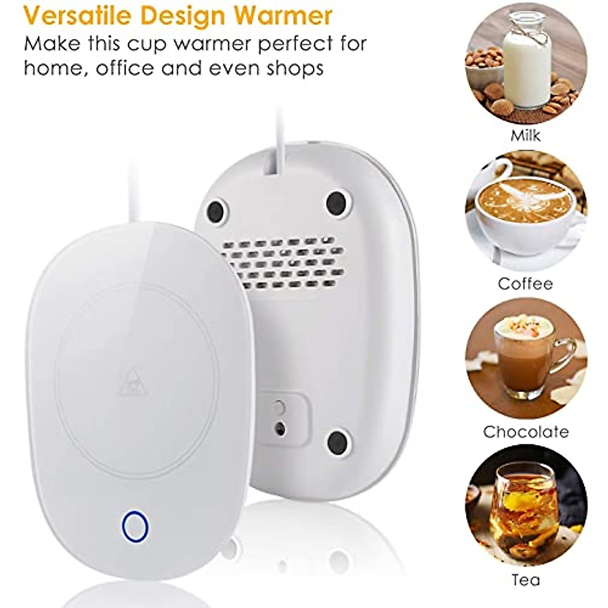 Genenric Coffee Mug Warmer, Candle Warmer Plate with Intelligent Auto On/Off Gravity Sensing Mug Heater Smart Coffee Cup Warmer for Desk, Office, Home, Milk, Tea, Chocolate and Water