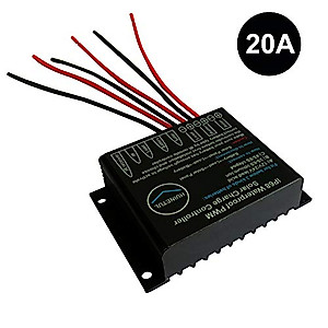 HUINETUL 12V 24V 20A IP68 Waterproof Solar Charge Controller Lithium ion Lifepo4 Lead-Acid Battery Regulator with IR Remote Controller