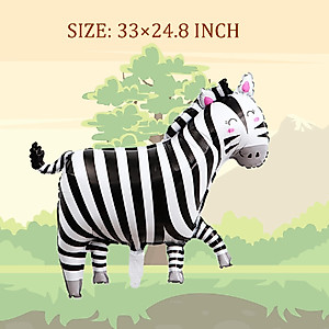 Jungle Animal Balloons Jungle Safari Birthday Party Decorations Giant Safari Animal Foil Balloons for Kids Boys Safari Jungle Baby Shower Birthday Wild One Zoo Party Decorations 5 Pack