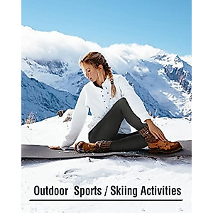 NORMOV Winter Warm Fleece Lined Leggings Women,Thick Thermal Velvet Tights (DGray-M/L) Grey