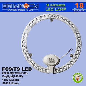 Celiwace T9 LED Circline Light Bulb, FC9T9/DL Led Replacement for GE Philips Sylvania 9 Inch Circular Fluorescent T9 30 Watt Day Light 2200LM 2 Count