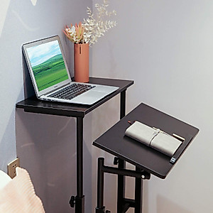 Zytty Small Standing Desk, Portable Standing Desk with Wheels Standing Laptop Desk Mobile Standing Desk for Home Office Adjustable Standing Desk, Stand Up Computer Desk Rolling Laptop Cart, Black