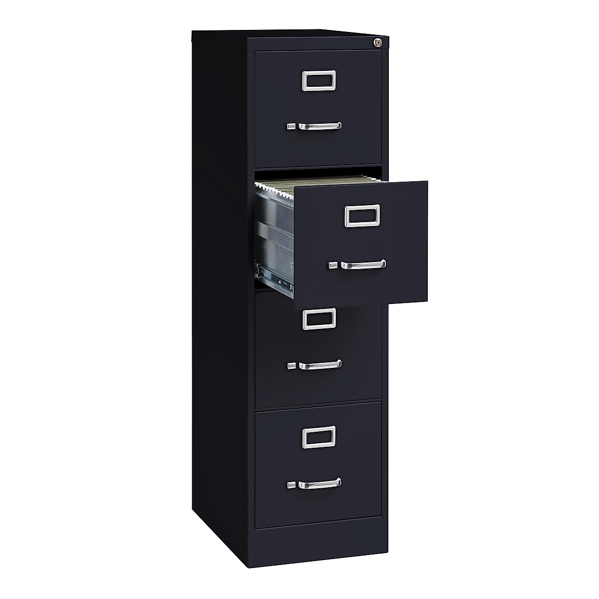 Workpro - File Cabinet - Letter Size Steel Vertical File, 4-Drawer - 22" d x 52" h x 15" w - 25.25" x 17.25" x 54.5" - Black