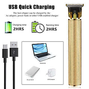 Professional Hair Clippers for Men, Cordless Zero Gapped T-blade Barber Trimmers Electric Hair Trimmer Close Cutting Kit for Mens Baldheaded Detail Beard Ornate Shaver Barbershop