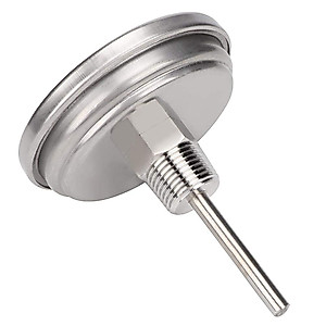 Jeffergarden Thermometer 1/2" NPT Stainless Steel Pot Thermometer Metal Dial Thermometer Kitchen Tool Accessory for Beer