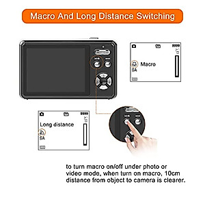 Lunyan Digital Camera for Kids Beginners-1080P FHD Mini Video Camera,40MP LCD Screen Rechargeable Compact Camera with 3X Digital Zoom Vlogging Camera,Pocket Camera for Travel,Black