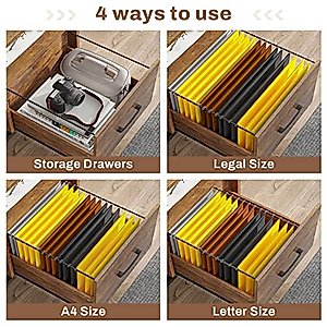 SEDETA L Shaped Computer Desk, Home Office Desk with File Drawer & Power Strip, L Shaped Gaming Desk with LED Light, Keyboard Tray, Pegboard, Storage Shelf, Rustic Brown