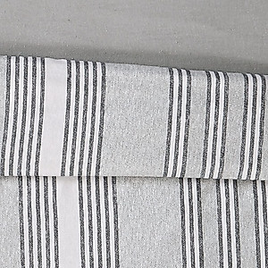 Truly Soft Everyday - King 3 Piece Duvet + Sham Set - Keil Stripe Flannel Collection - Grey