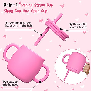 Cibeat Baby Feeding Utensils Set, 7 Pcs Silicone Toddler Eating Supplies - Adjustable Bibs, Suction Divided Plate, Placemat, Suction Bowls, Straw Sippy Cup, Etc - Baby Led Weaning Supplies