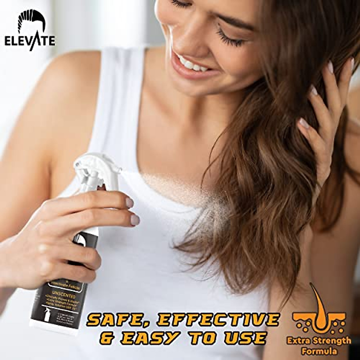 ELEVATE 5% Minoxidil Hair Growth Spray - Extra Strength Professional Treatment for Hair Loss and Hair Regrowth - Stimulate Hair Follicles for Men & Women - 1 to 2 Month Supply 100ml