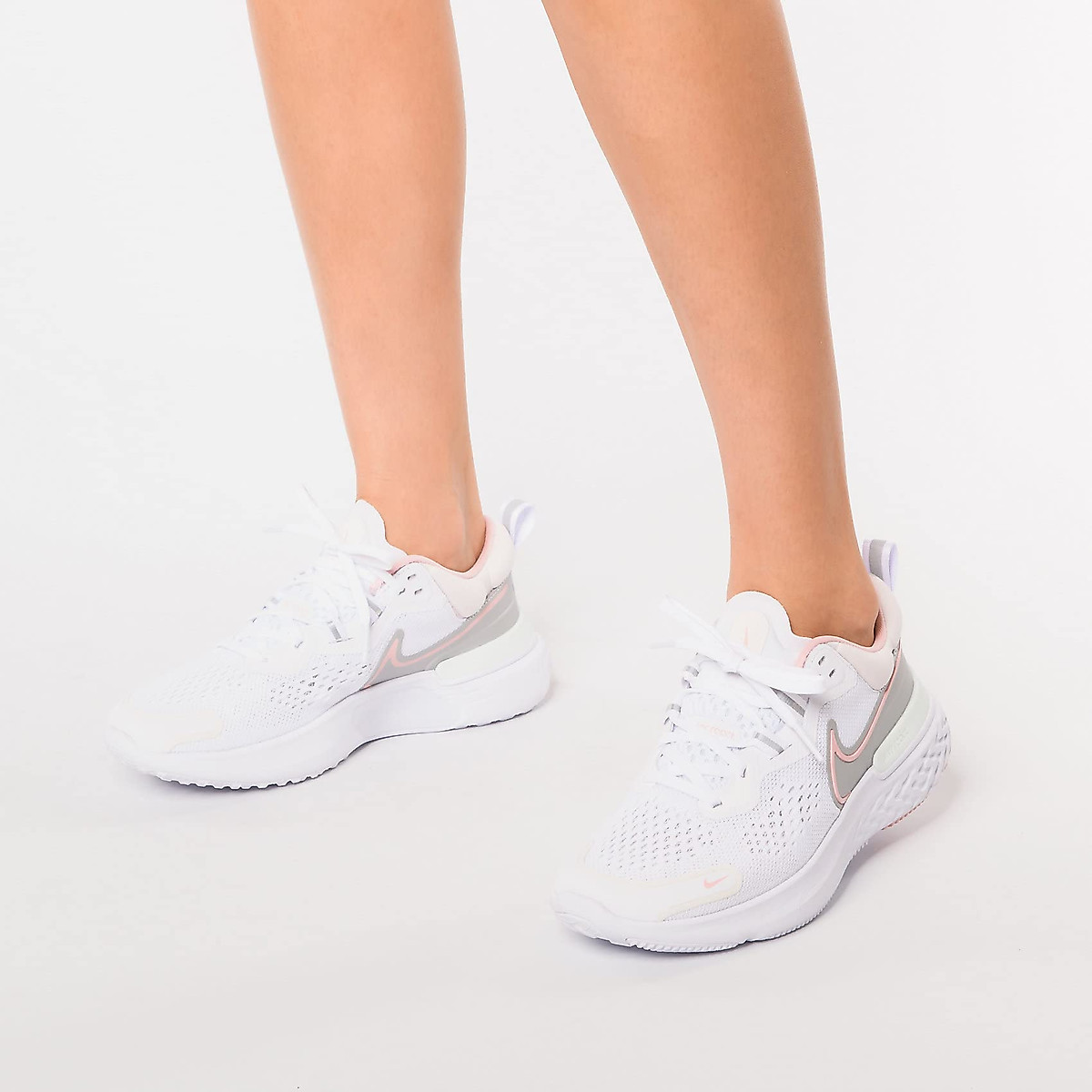 Nike Women's Low-Top Sneakers, White Pink Glaze Light Soft Pi, 8.5 US