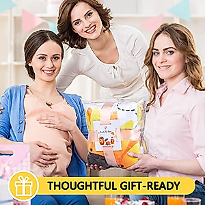 SUKOON Sunflower Monthly Milestone Blankets for Baby Boy/Girl | 47 x 40 inch | Bumblebee Age Photo Blanket with Marker and Bibs - Perfect Addition to The Baby Photo Album