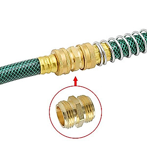 HYDRO MASTER Brass Garden Hose Adapter Double Male Quick Connector 3/4 Inch Solid Brass 2 pack