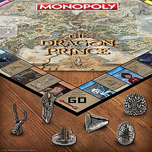Monopoly: The Dragon Prince | Buy, Sell, Trade Characters Such as Ezran, Rayla, and Callum from The Netflix Series | Classic Monopoly Game | Officially-Licensed The Dragon Prince Merchandise